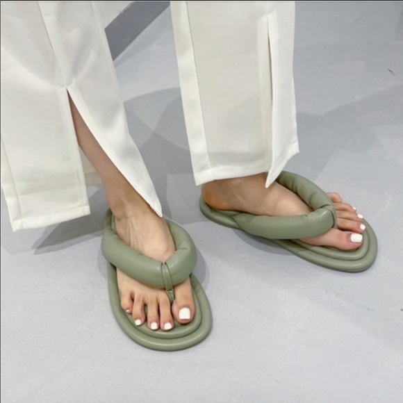 Zara | Shoes | Zara Green Quilted Slides Size 636 | Poshmark